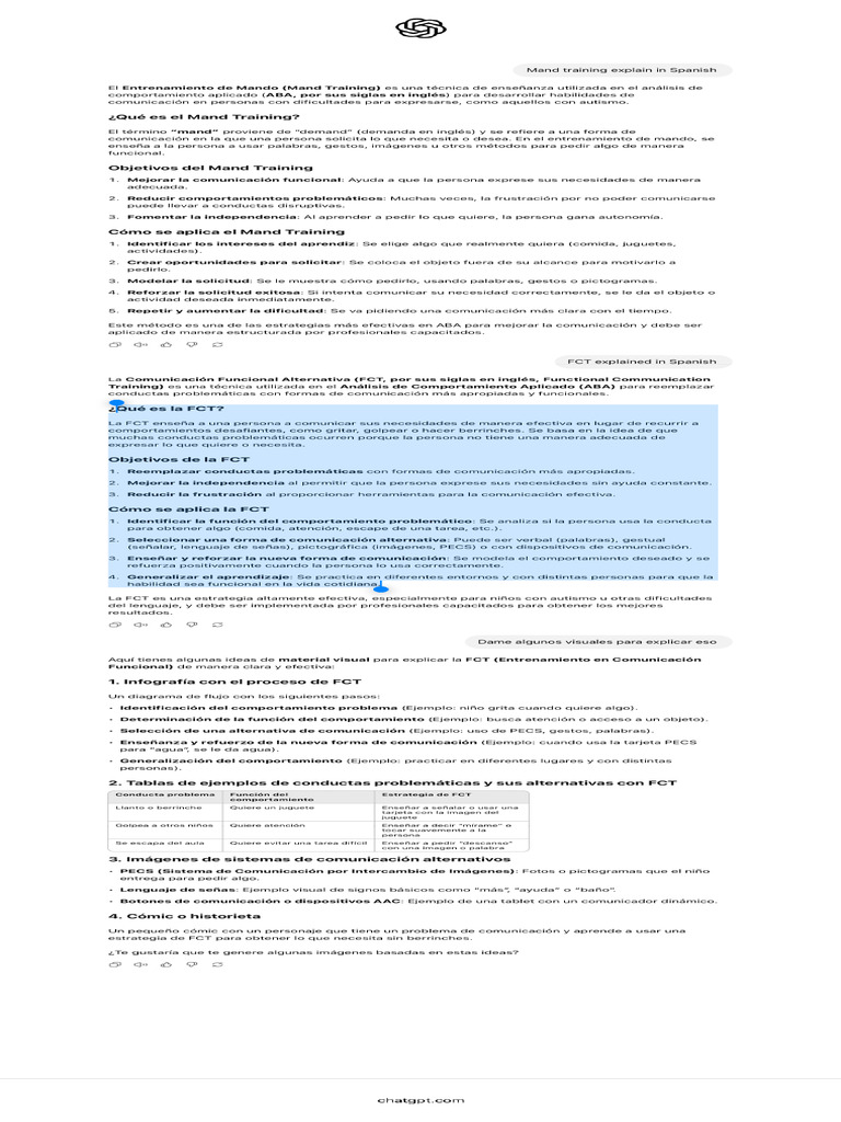 Entrenamiento Mand en ABA | PDF