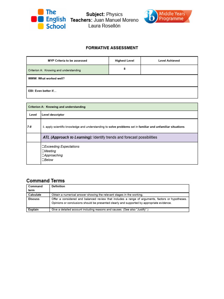 Physics Formative Assessment Guide | PDF | Gases | Temperature