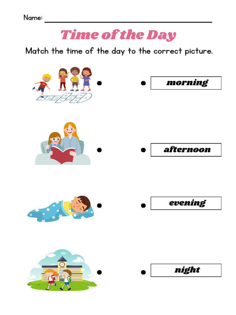 Time of Day Matching Activity | PDF