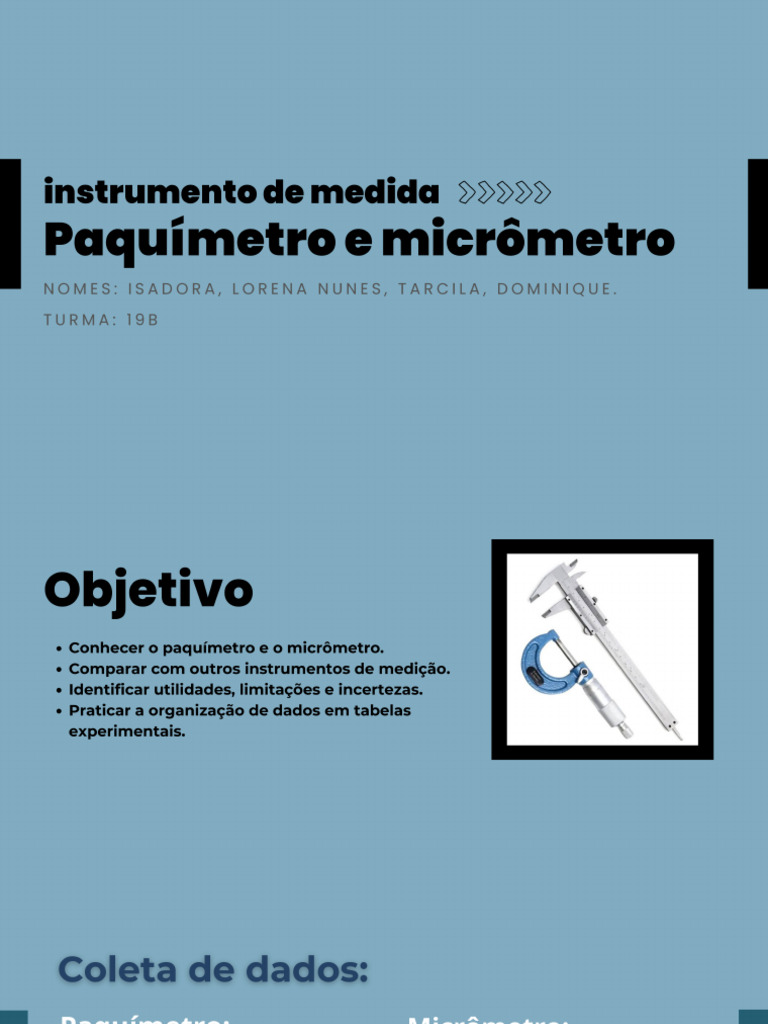 Paquímetro e Micrômetro | PDF