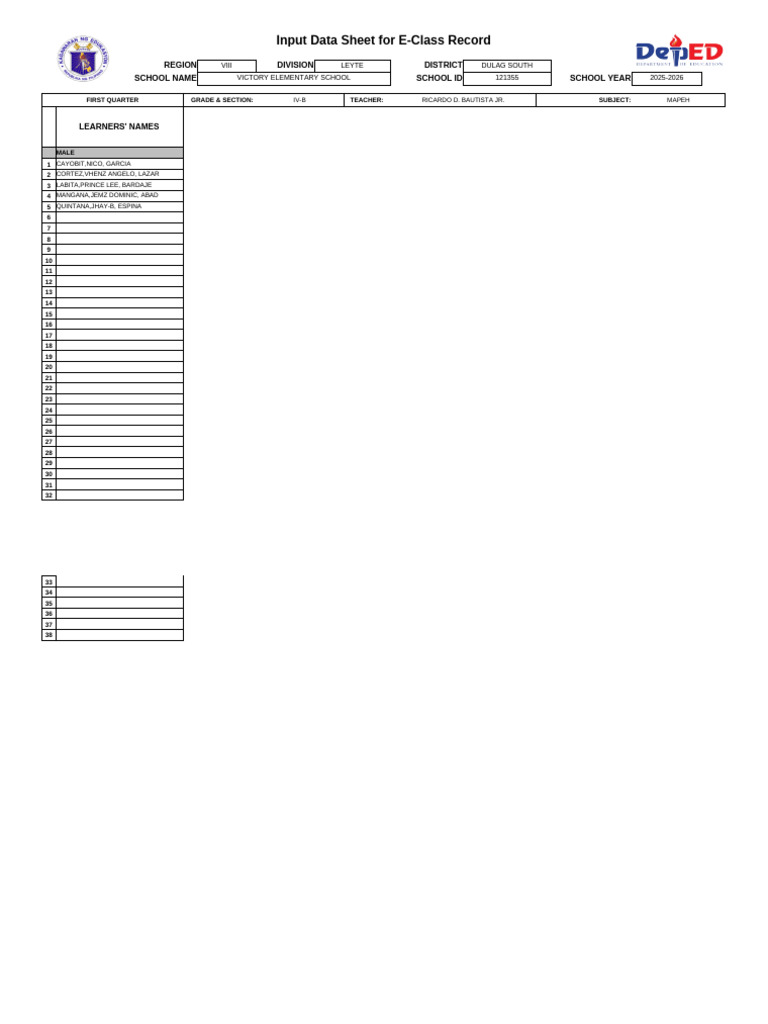 Grade 4b - 1st Quarter Mapeh | PDF