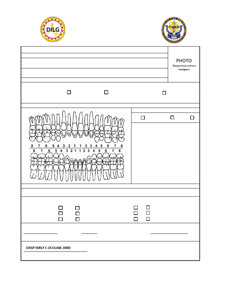BFP Dental Health Record Template | PDF