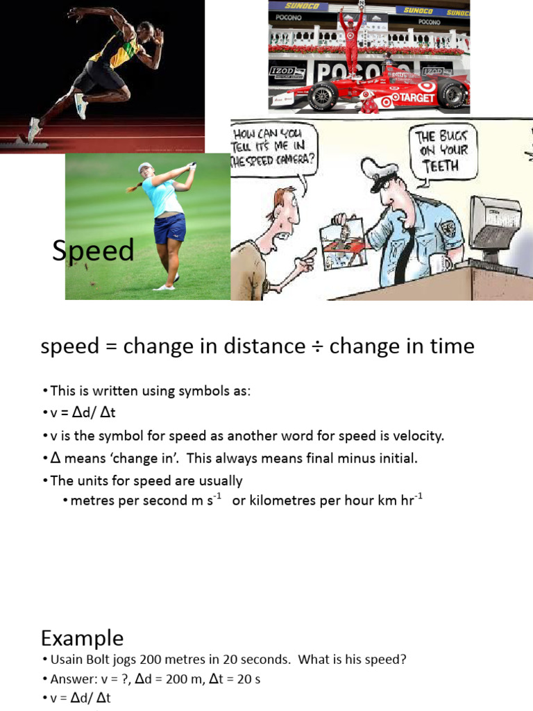 Understanding Speed and Velocity Calculations | PDF