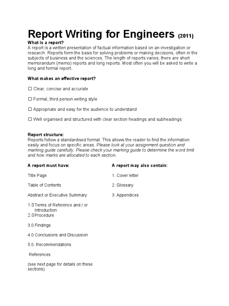 Engineering Report Writing | Download Free PDF | Abstract (Summary ...