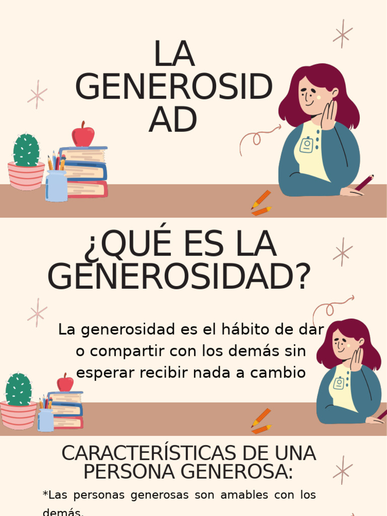 Valor de La Generosidad Colegio | PDF