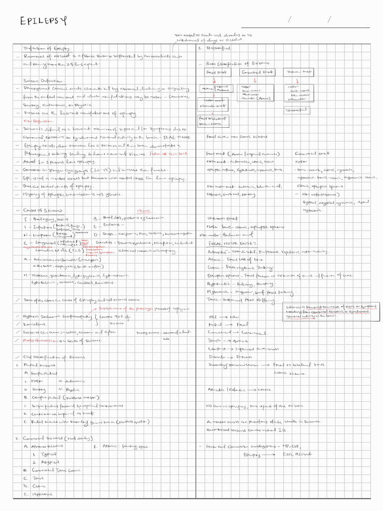Epilepsy Paediatrics Class Notes | PDF