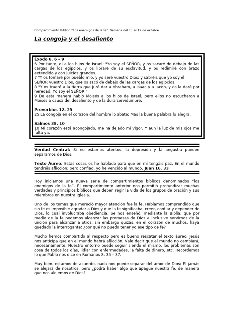 Significado de la Congoja en la Biblia | PDF | Oración | Dios