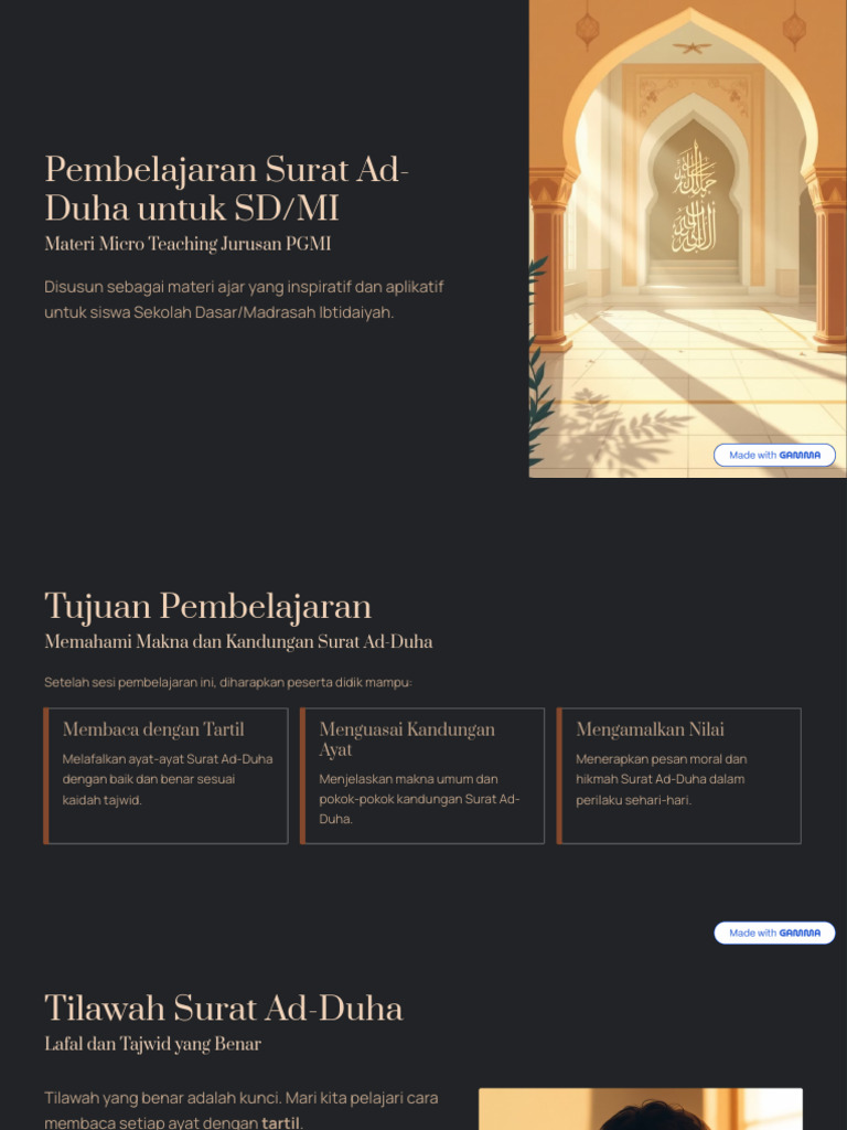 Pembelajaran Surat Ad Duha Untuk SDMI | PDF