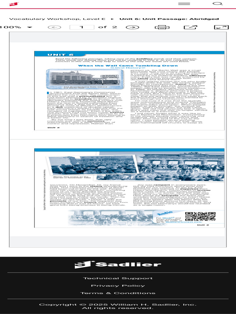 Sadlier Connect™ - Unit Passage Abridged | PDF