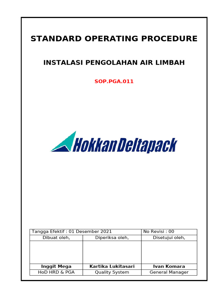 SOP.K3.001 Rev00 Izin Kerja Resiko Tinggi | PDF