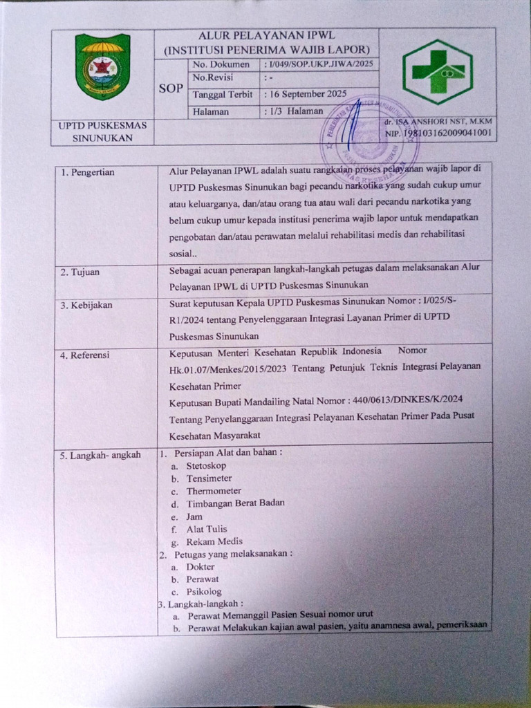 Sop Ipwl | PDF