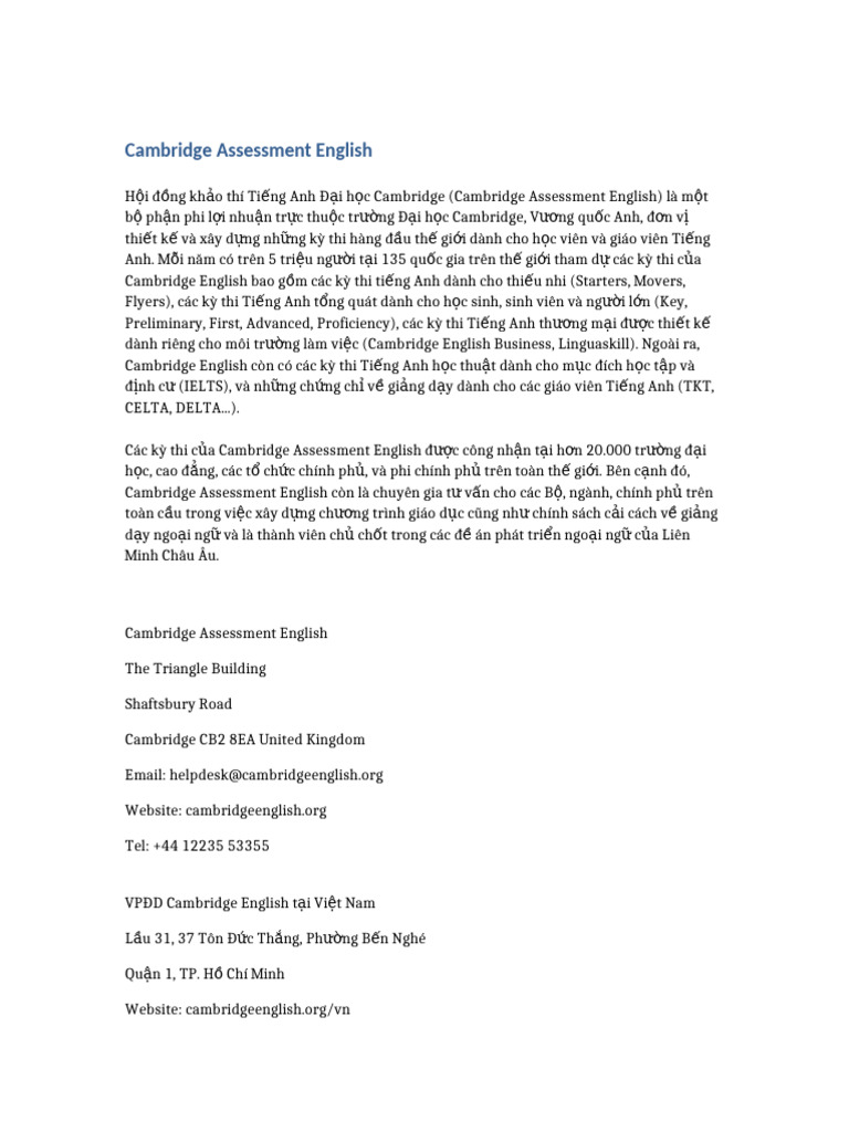 Cambridge Assessment English | PDF