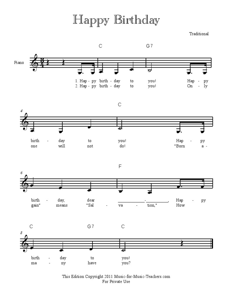 Happy Birthday Lead Sheet C | PDF | Copyright Law | Law