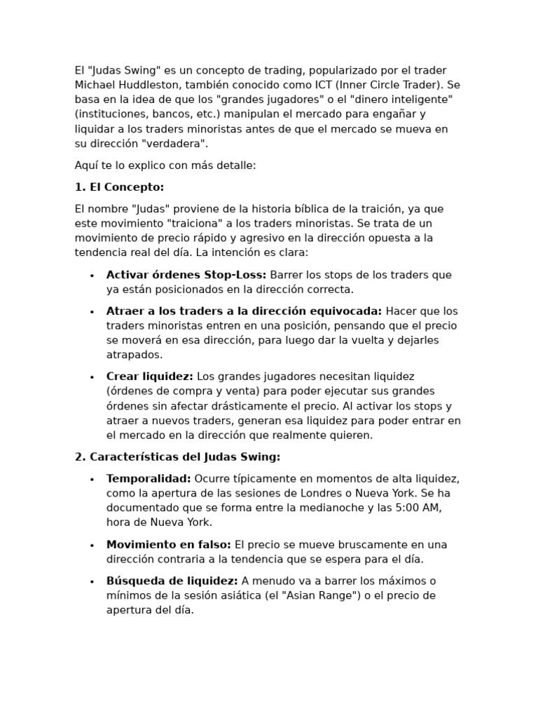 Entendiendo el Judas Swing en Trading | PDF | Comerciante (Finanzas ...