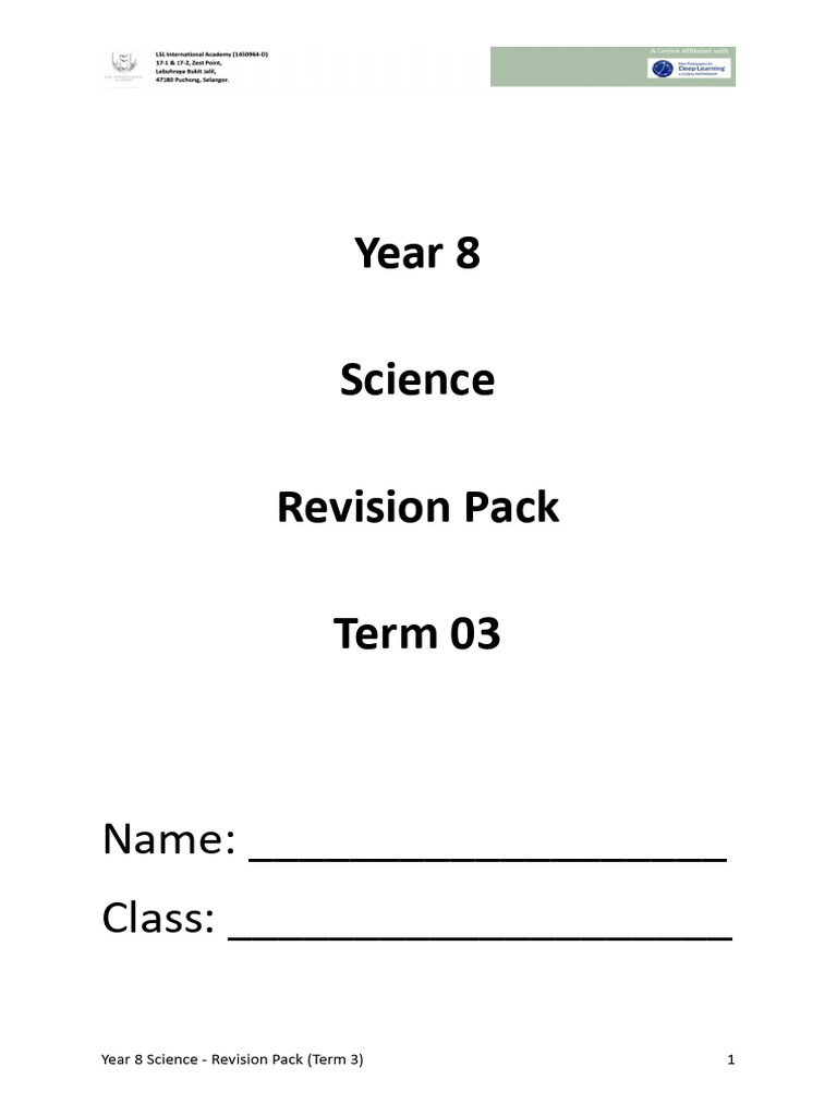 Year 8 Science Revision Pack Term 3 | PDF | Magnetic Field | Magnetism