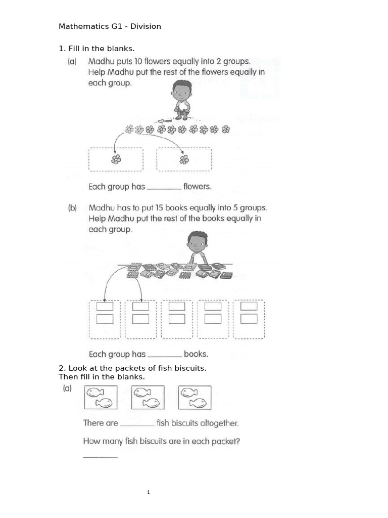 Grade 1 Division Activities | PDF