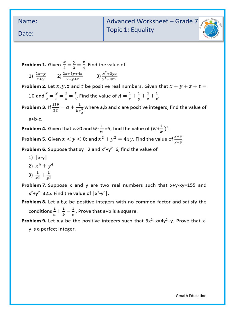 Advanced Math Problems for Grade 7 | PDF | Chess Theory | Chess