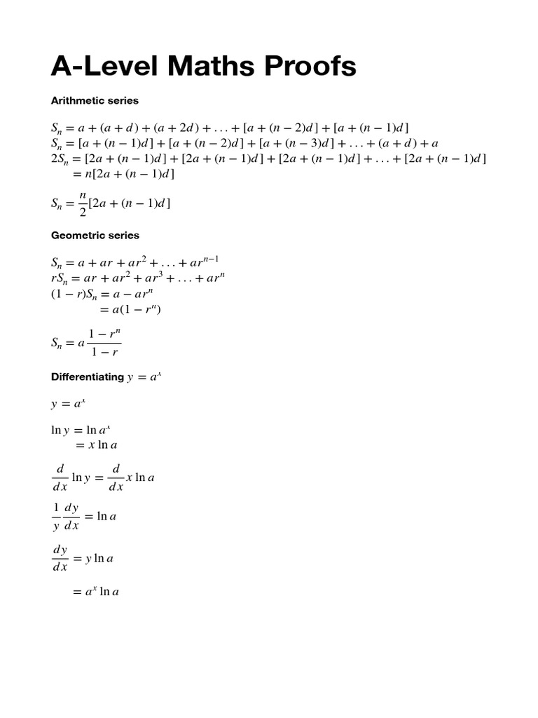 A-Level Maths Proofs | PDF