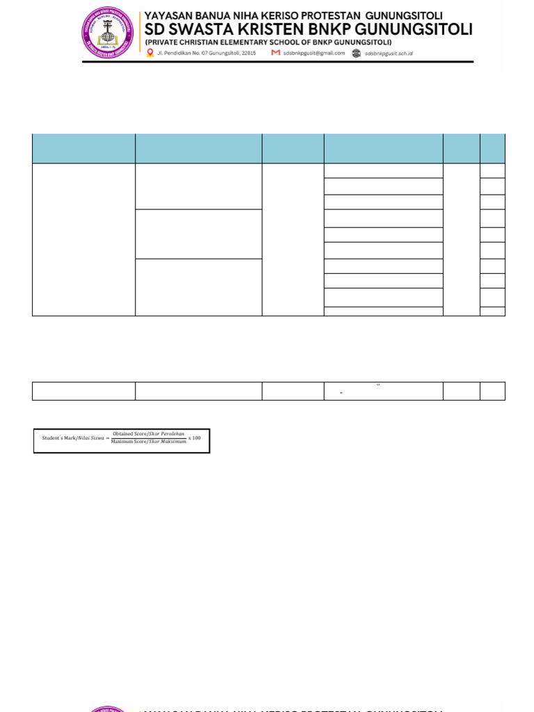 FORMAT KISI KISI SOAL Kurikulum Merdeka BAHASA INDONESIA KELAS 4 | PDF