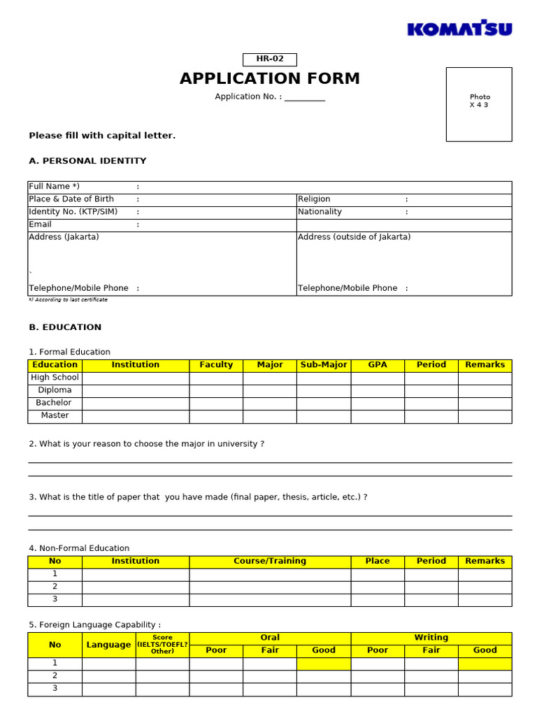 HR-02 Application Form_Master (Blank Form) NEDP 15 | PDF | Marriage