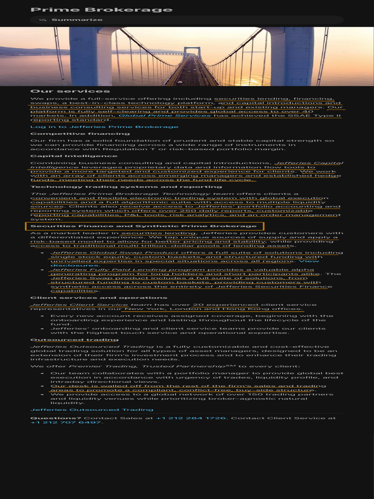 Jefferies Prime Brokerage Services Overview | PDF | Algorithmic Trading ...