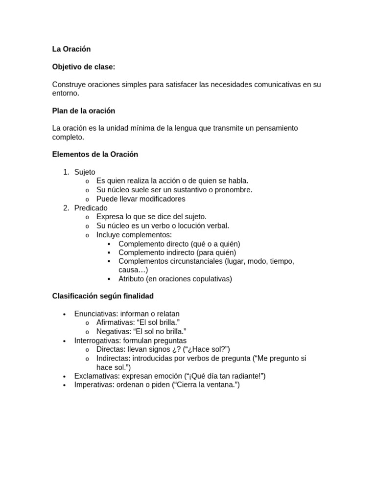 Oracion Predicado Sujeto | PDF | Verbo | Asunto (gramática)