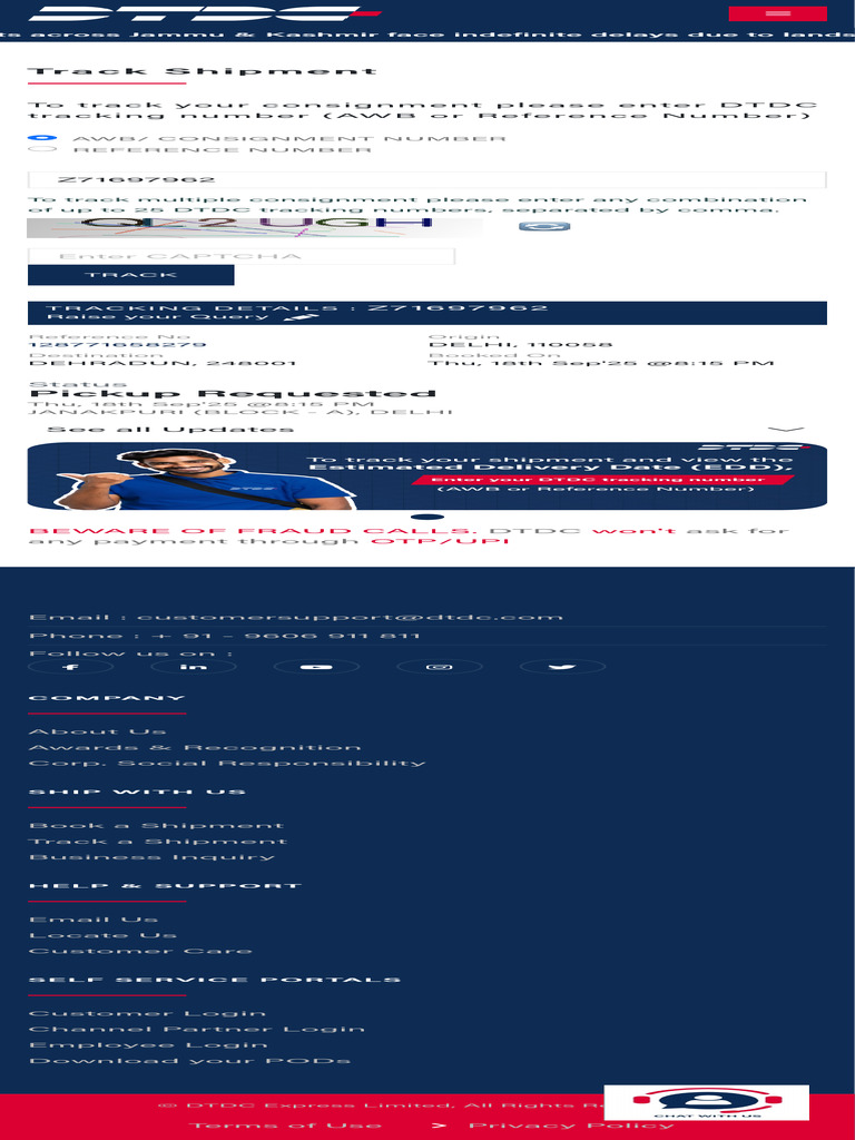 DTDC Shipment Tracking Guide | PDF