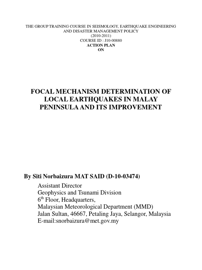 Action Plan Siti | PDF | Earthquakes | Moment Magnitude Scale