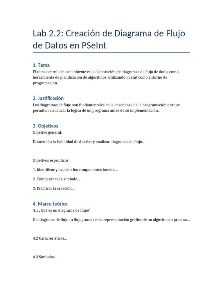 Diagrama de Flujo en PSeInt: Guía Práctica | PDF