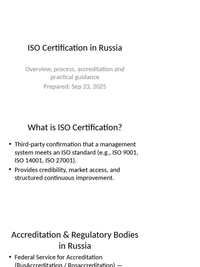 ISO Certification Process in Russia | PDF | Certification ...