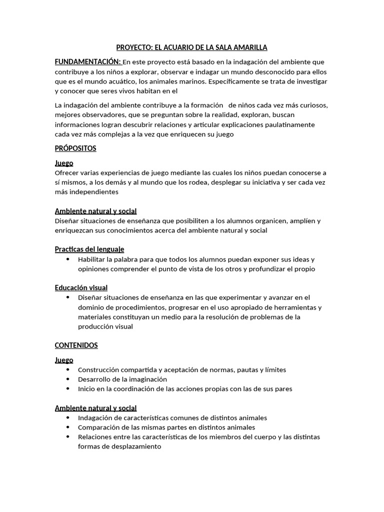 Acuario Educativo para Niños: Proyecto Interactivo | PDF | Enseñando ...