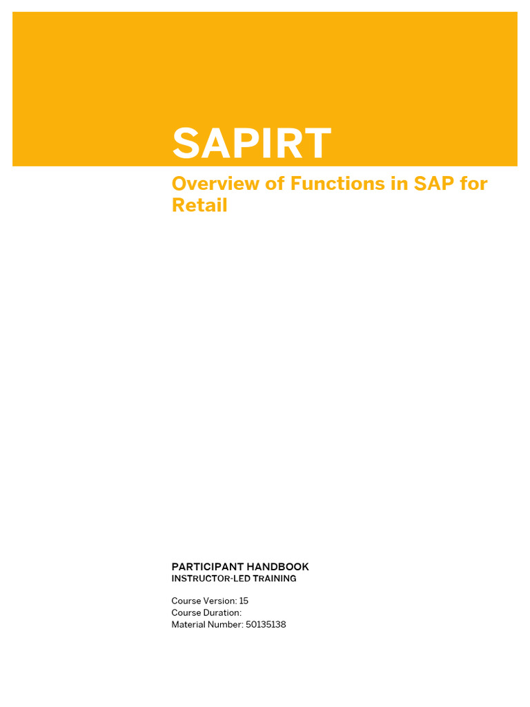 SAP Functions for Retail Training Guide | PDF | Menu (Computing ...