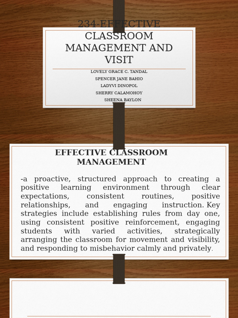 234 Effective Classroom Management and Visit | PDF | Classroom ...