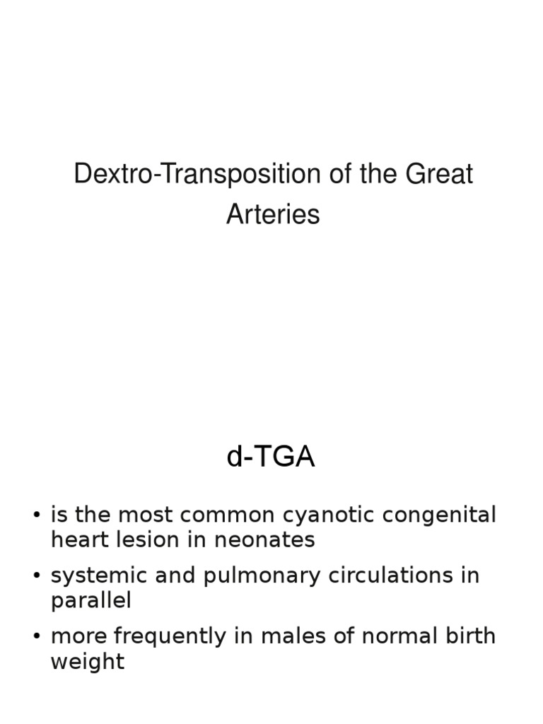 Dextro-Transposition of The Great Arteries | PDF | Ventricle (Heart ...