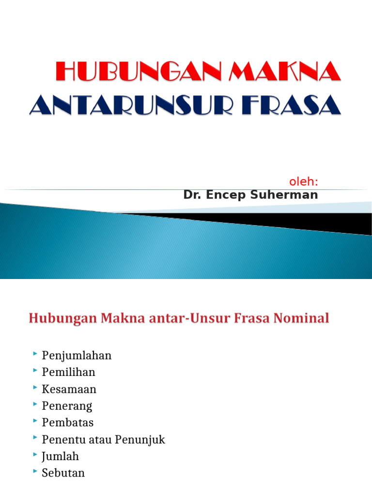 Pert. 4 Hubungan Makna Antarunsur Frasa | PDF