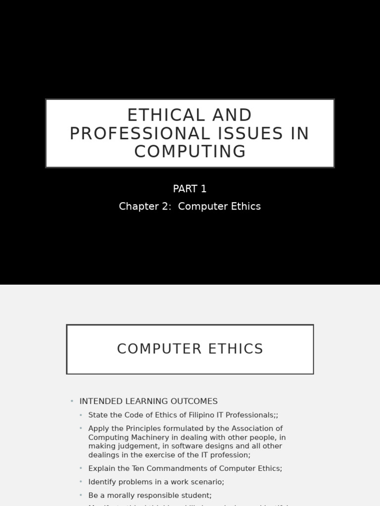 Computer Ethics and Professional Standards | PDF