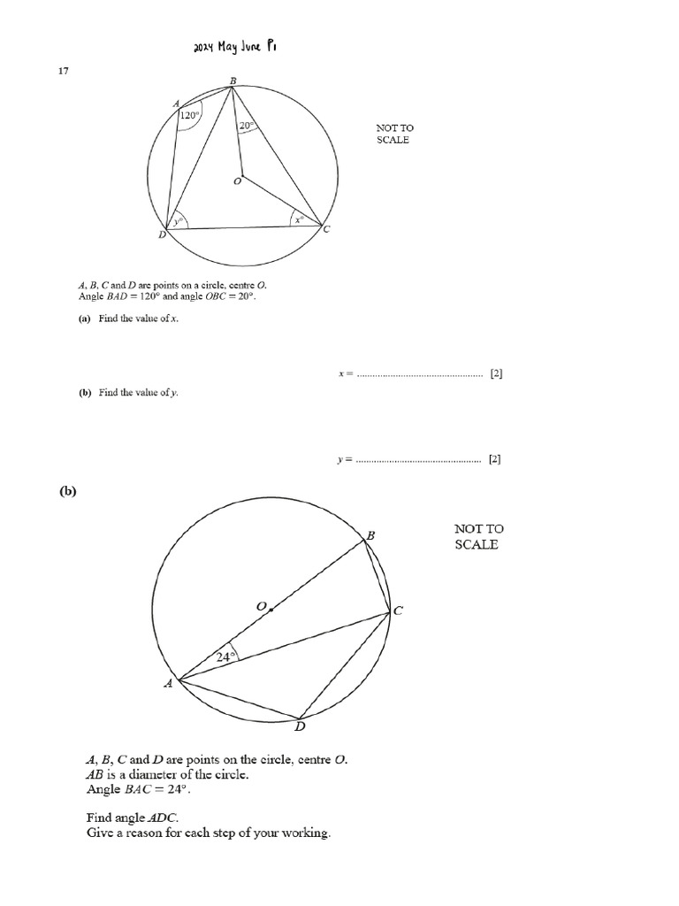 Math Angles in Circles | PDF