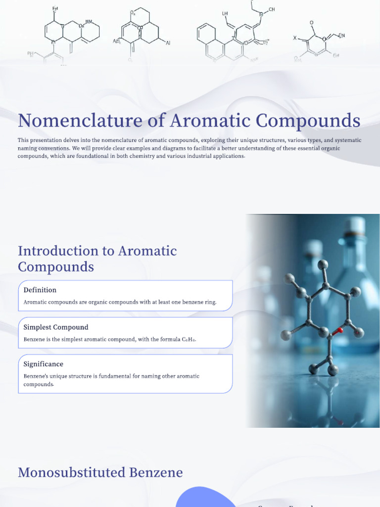 Nomenclature of Aromatic Compounds | PDF | Benzene | Chemical Compounds