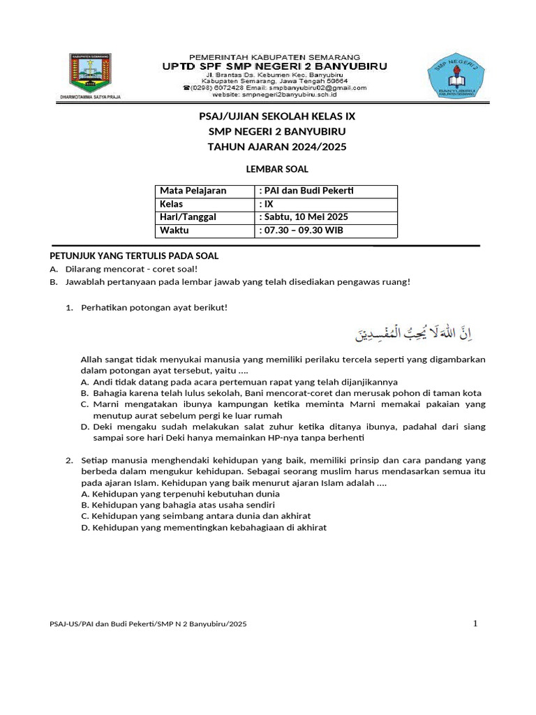 Soal Psaj 2025 | PDF