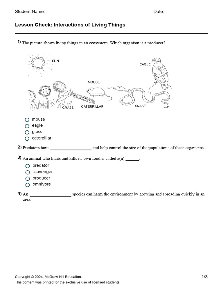 Lesson Check U2M1L2 | PDF