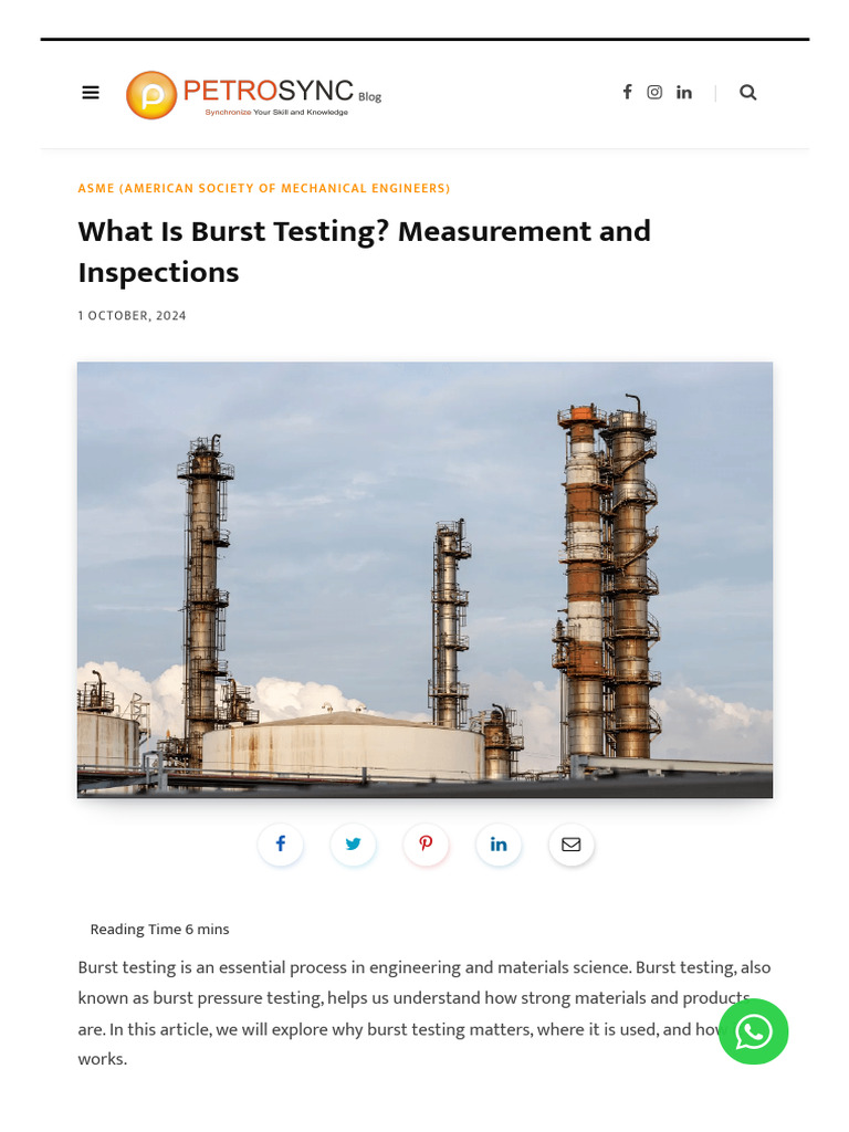 What Is Burst Testing - Measurement and Inspections | PDF | Reliability ...