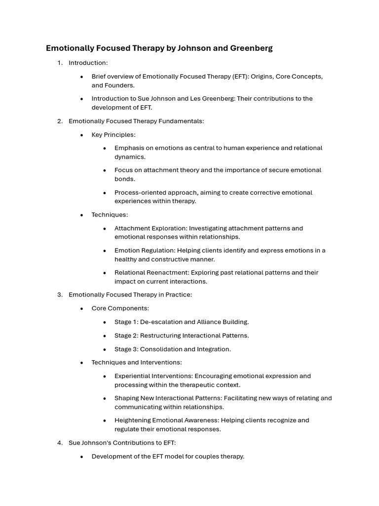 Overview of Emotionally Focused Therapy | PDF | Interpersonal ...