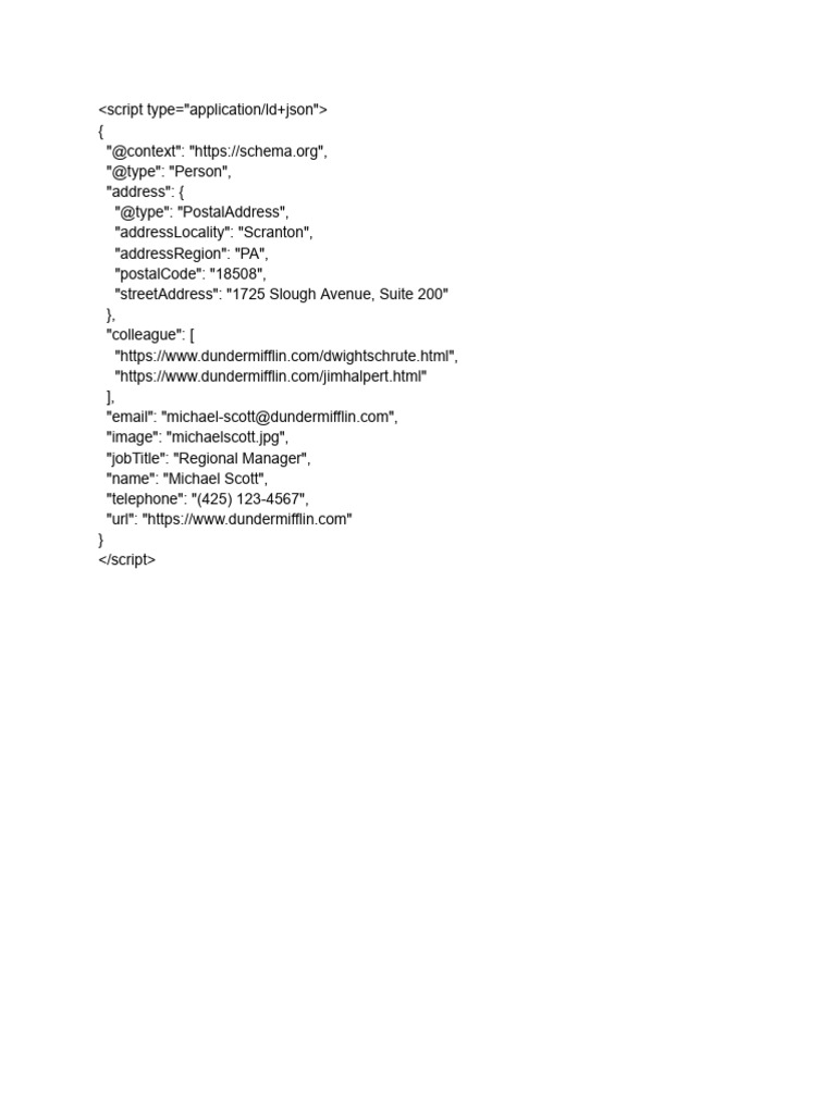 Schema Markup Sample | PDF