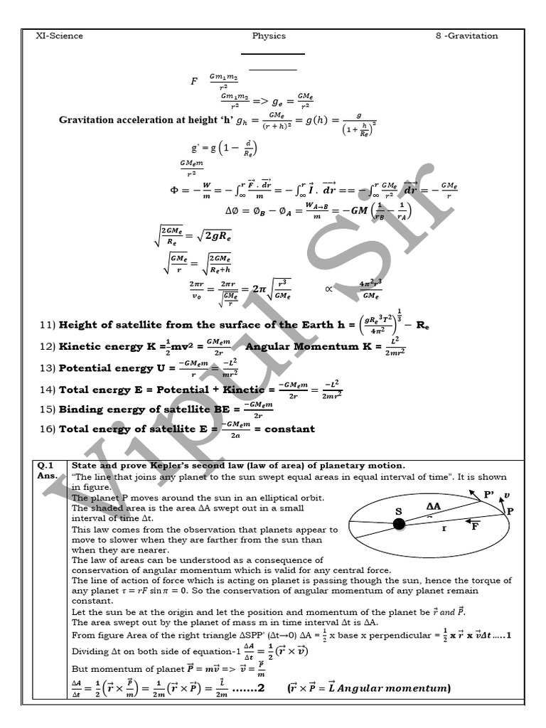 07-2 Gravitation NCERT | PDF | Force | Potential Energy