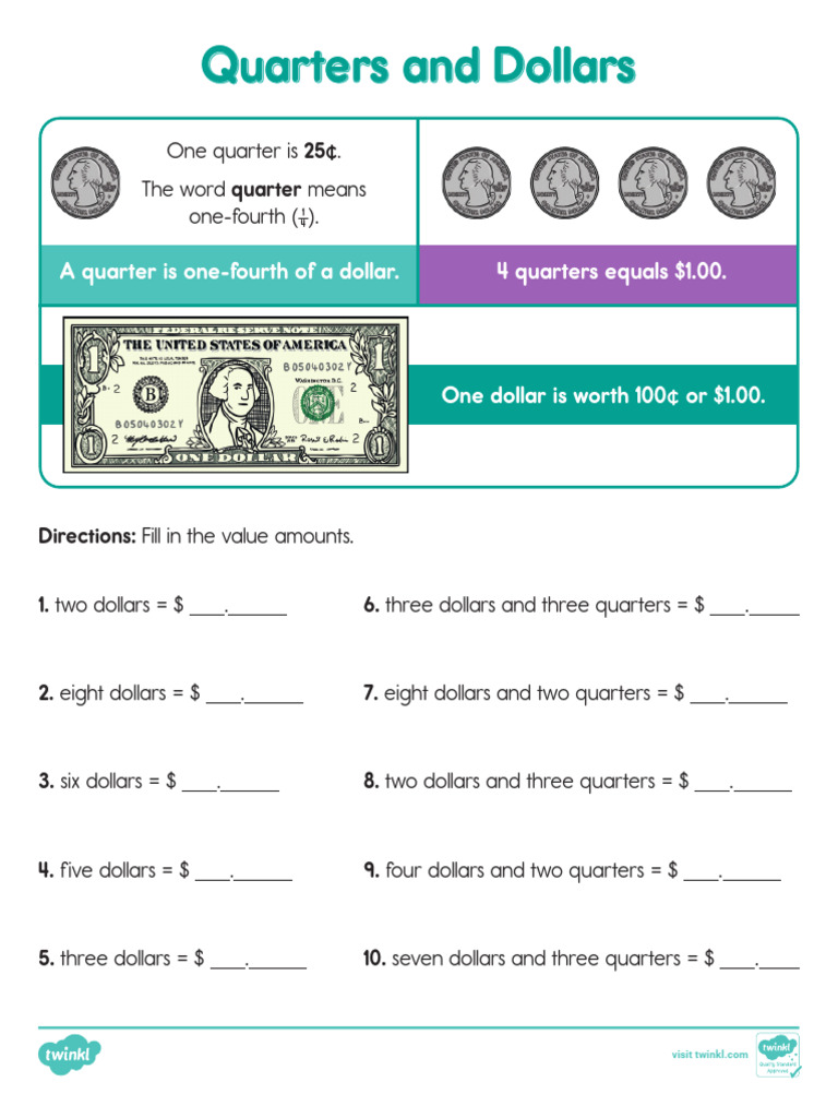 Quarters and Worksheet | PDF