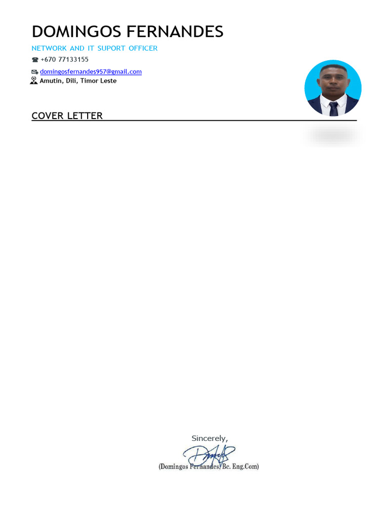 CV and Cover Later Domingos Fernandes | PDF | Computer Network | Cisco ...