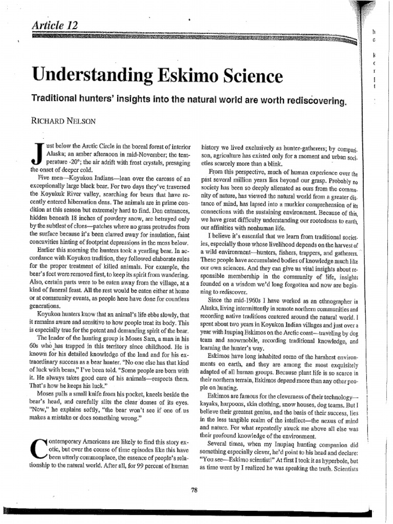 Understanding Eskimo Science | PDF
