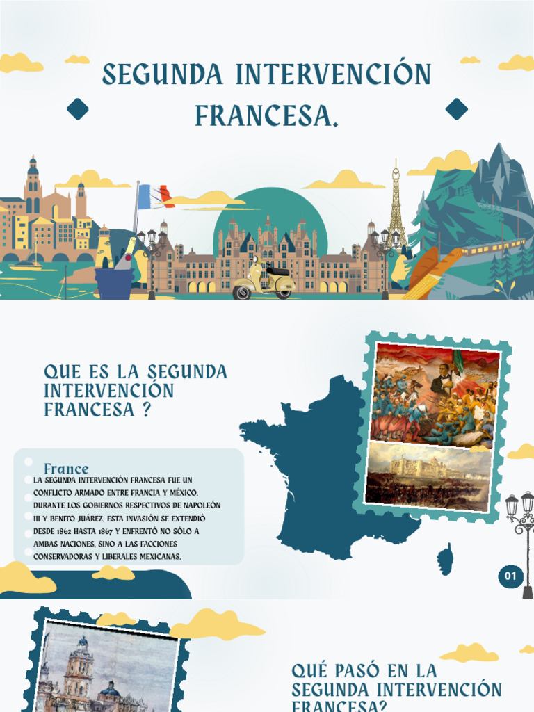 Blue and Yellow Illustrated France Country Introduction Presentation ...