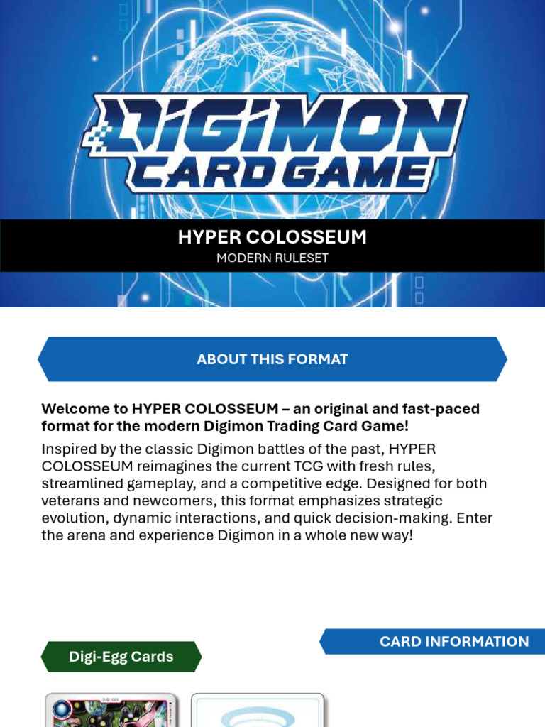 Hyper Colosseum: Modern Digimon TCG Rules | PDF | Tabletop Games ...
