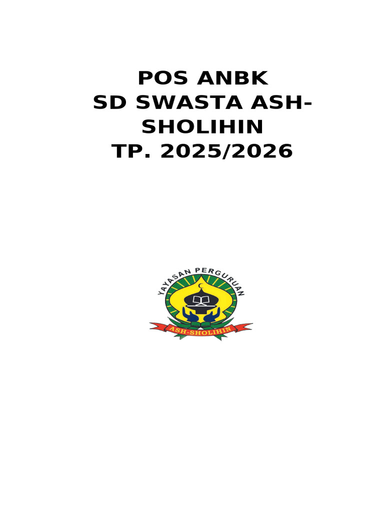 POS ANBK SD Swasta Ash-Sholihin 2025 | PDF